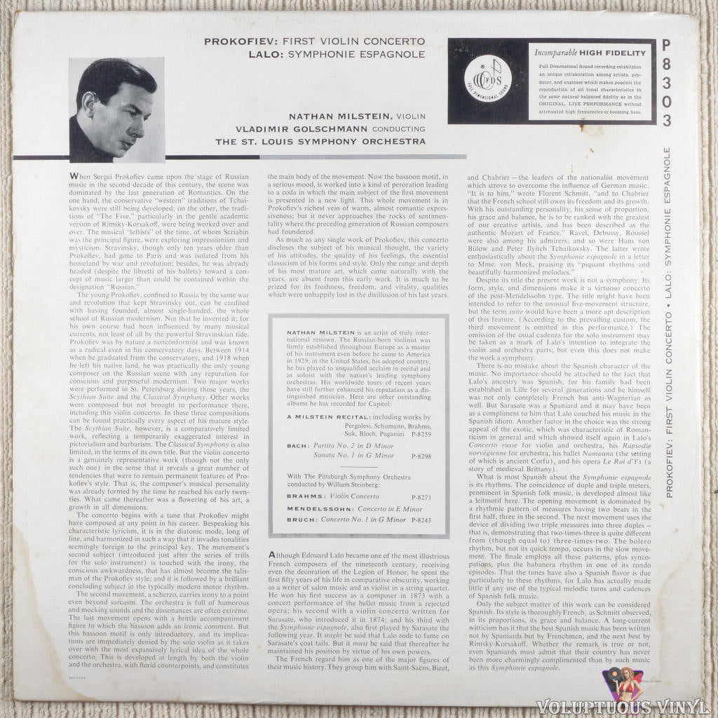 Nathan Milstein - Concerto No. 1 In D Major / Symphonie Espagnole (1955) Vinyl, LP, Album, Mono ...