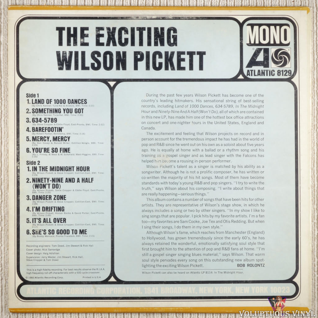 Wilson Pickett – The Exciting Wilson Pickett (1966) Vinyl, LP, Album, Mono – Voluptuous Vinyl ...